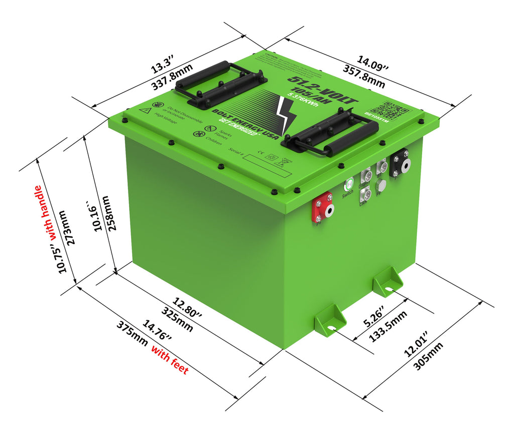 Bolt Energy 48V 105Ah LiFePO4 MINI Golf Cart Battery | Professional ...
